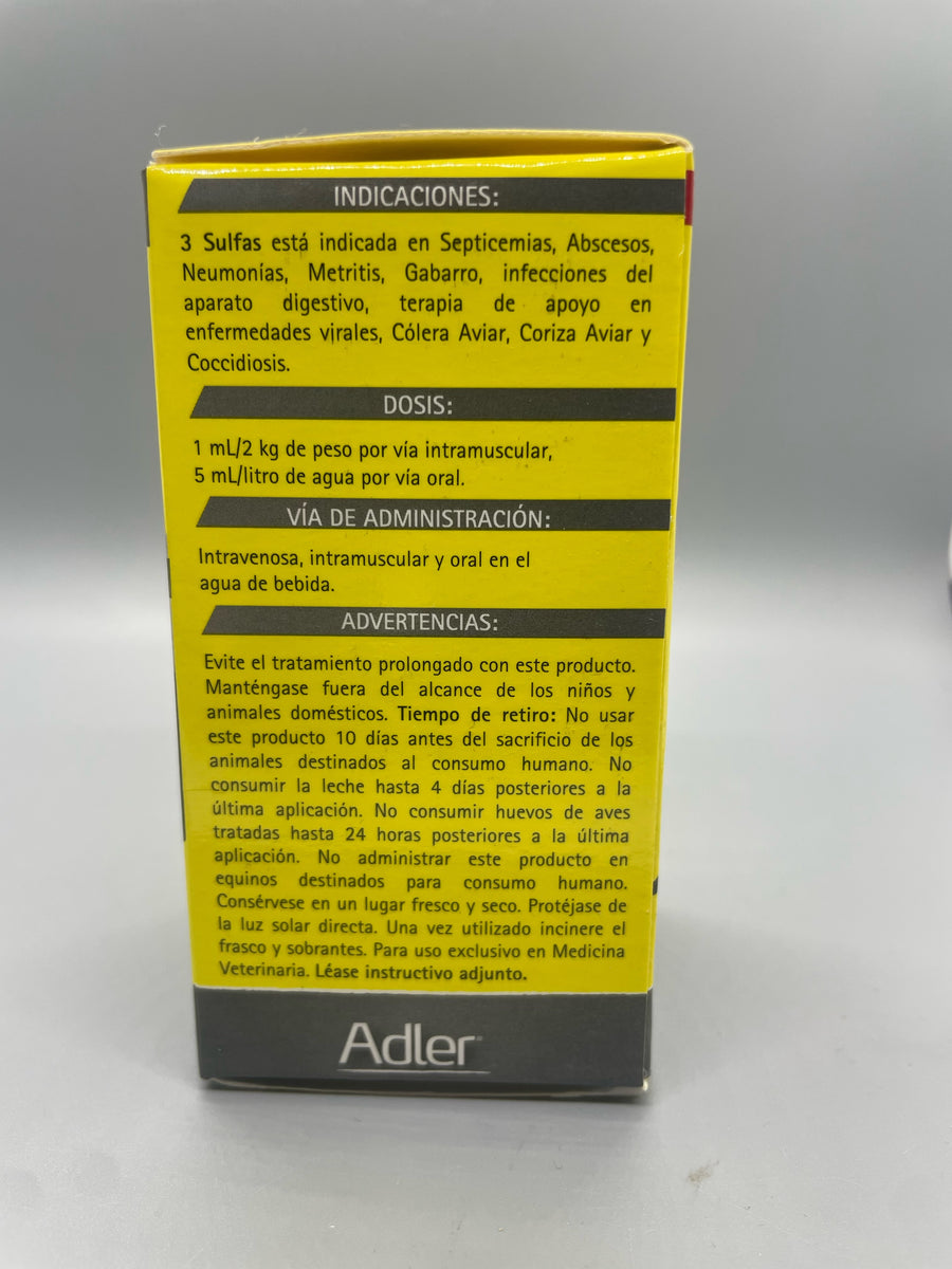 3 Sulfas 100 ML Adler Injectable Antibiotic – J.E.J Gamefowl Supplies