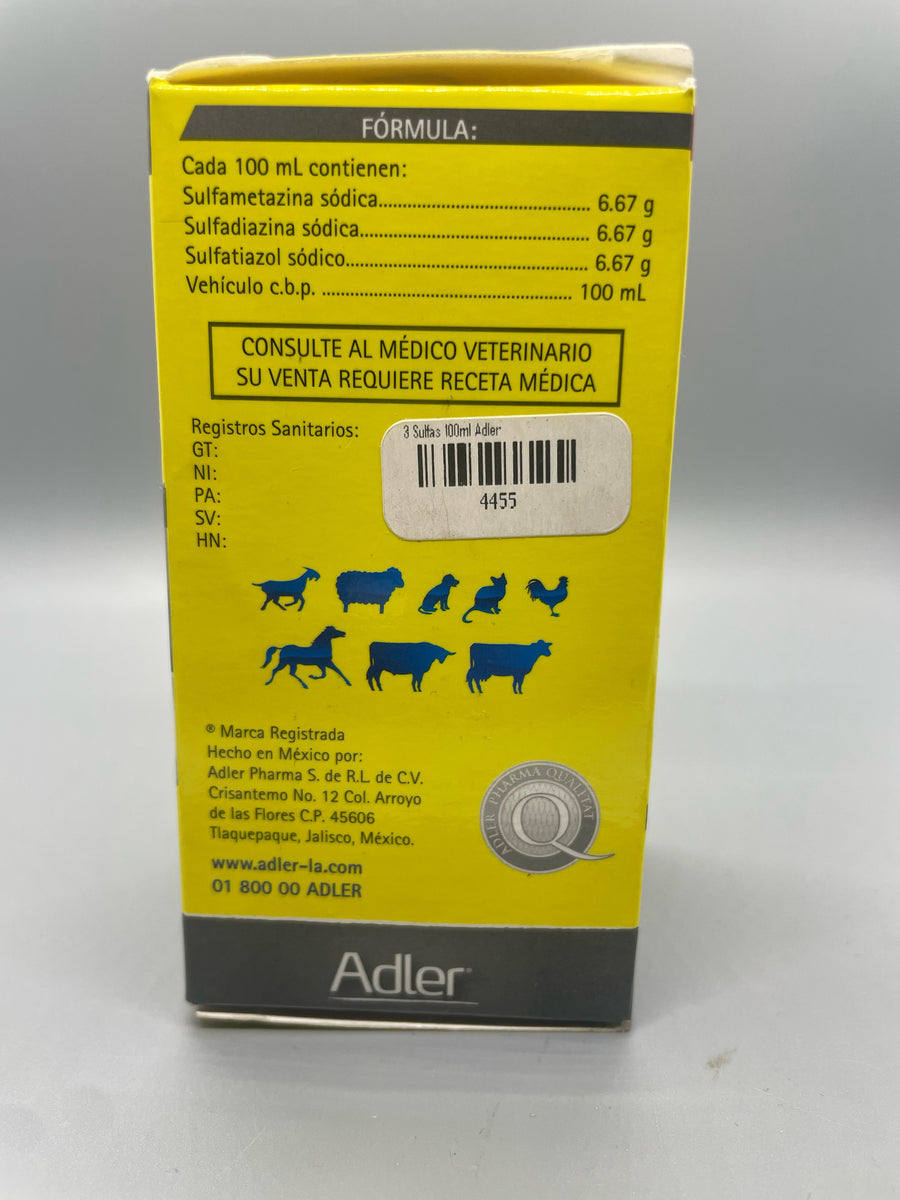 3 Sulfas 100 ML Adler Injectable Antibiotic – J.E.J Gamefowl Supplies